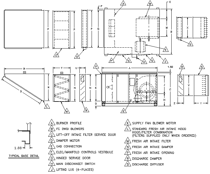 CAH 18 to 36 -- Arrangement H1 Horizontal Discharge