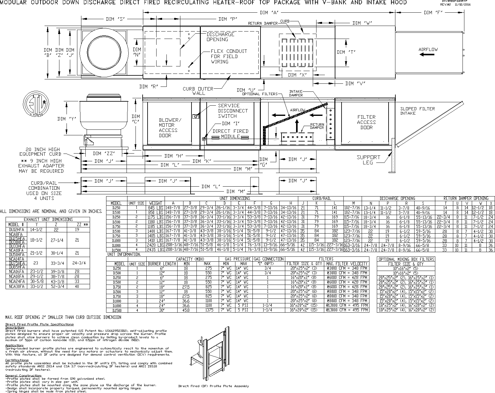 Direct Fired Heater Submittal Drawing
