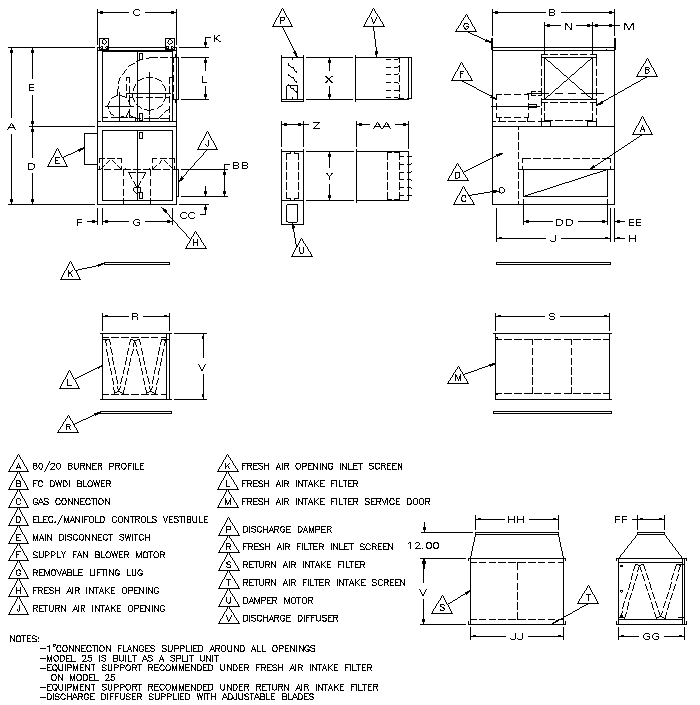 CFAM V2 Vertical Unit with Side Discharge