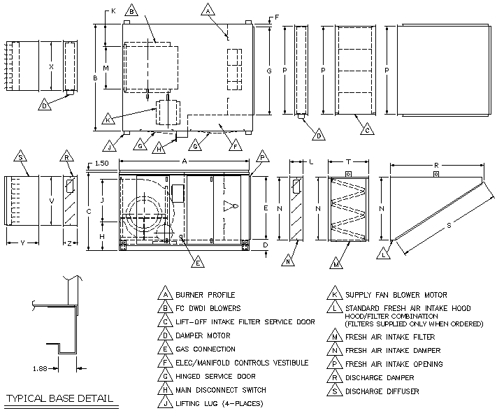 CAH 18 to 36 -- Arrangement H4 Horizontal Discharge