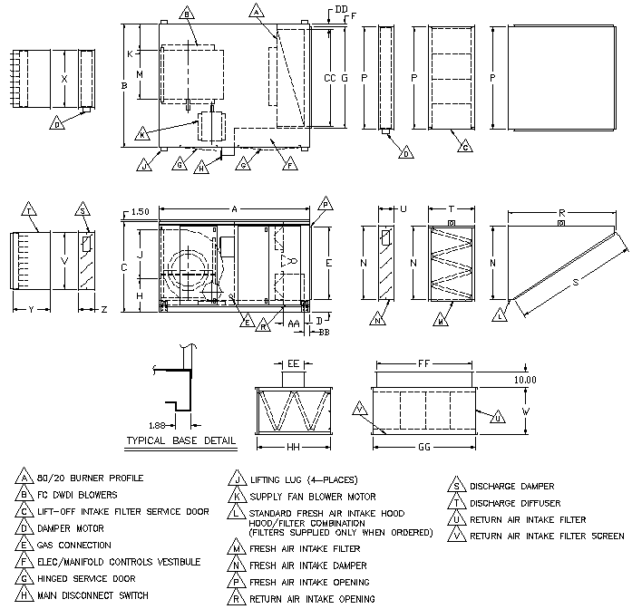 CAH-M 18M to 36M -- Arrangement H4 Horizontal Discharge
